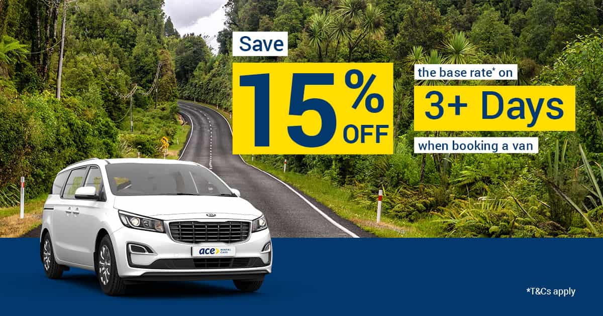 Save 15% off Minivans for 3+ Days Rentals